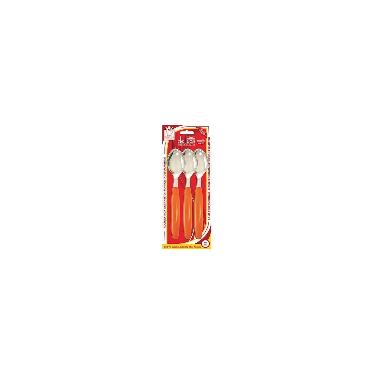 DELUCA - Cucchiaio tavola super de luca - Manico plt/inox cf=pz 6 colori